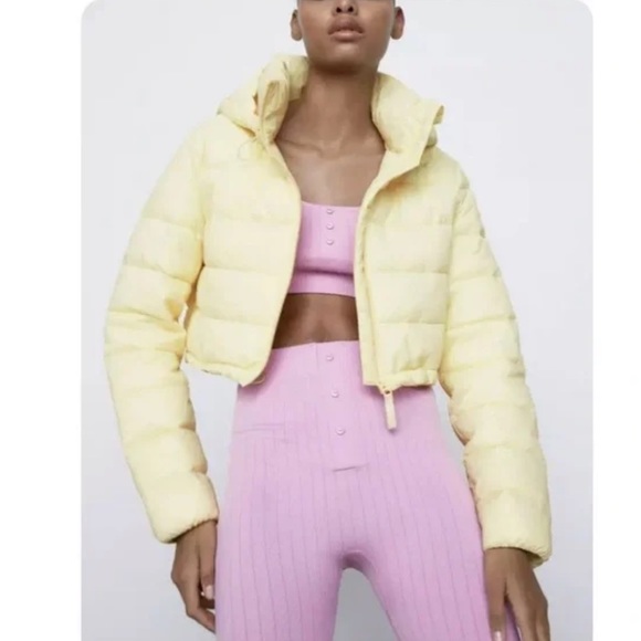 Zara | Jackets & Coats | Zara Cropped Yellow Jacket M | Poshmark